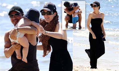 John Ibrahim And His Model Fiancée Sarah Budge Enjoy A Fun Day Out At The Beach With Their Son