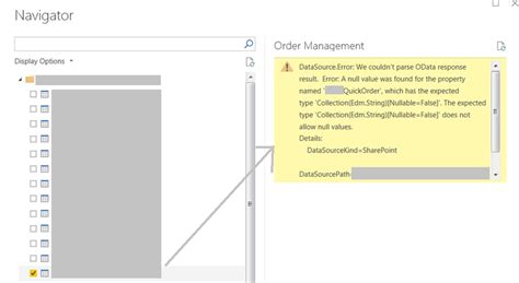 error connecting sharepoint custom list with powerbi we couldn t parse