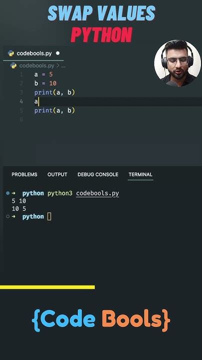 Swap Values Python Pythonpythonswap Valueswap Pythontricks