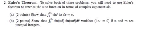 solved 2 euler s theorem to solve both of these problems