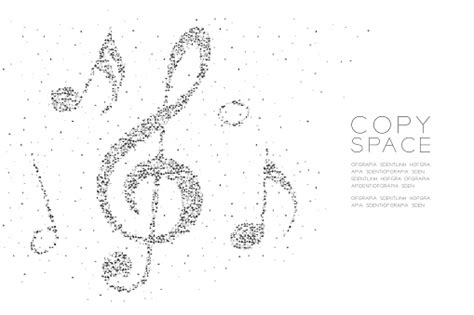 추상적인 기하학적 낮은 다각형 사각형 상자 픽셀 및 삼각형 패턴 복사 공간 벡터 Eps 10 흰색 배경 음악 노트 모양 개념