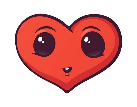 Cartoon Illustration Of Happy Heart With Eyes 17369149 Vector Art At