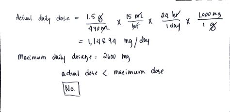 Solved The Maximum Daily Dose Of A Medication Is 2600 Mg A Continuous Iv Course Hero