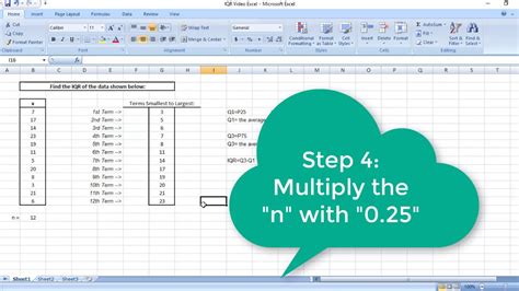 How To Find The Interquartile Range Iqr For The Given Data In Microsoft Excel Youtube