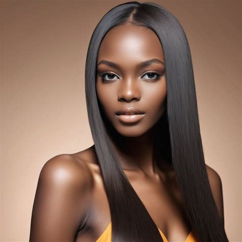 Create A Black Model Picture With Log Hair Hair Parts Are Clearly
