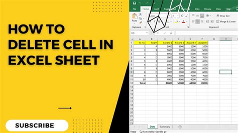 How To Delete Cell In Excel Sheet Youtube