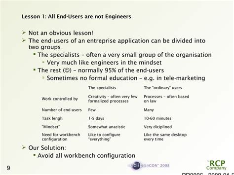 Eclipsecon 08 Lessons Learned From An Enterprise Rcp Application Ppt