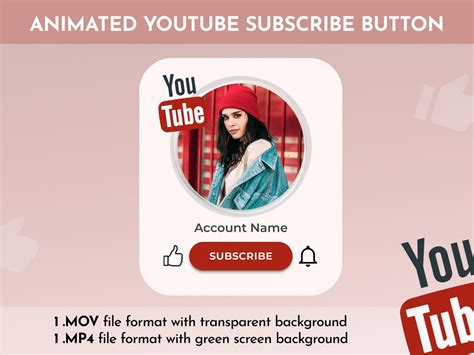 Custom Animated Youtube Subscribe Button Overlay Animation For Etsy