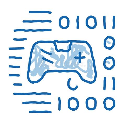 Game Development Binary Code Doodle Icon Hand Drawn Illustration Stock