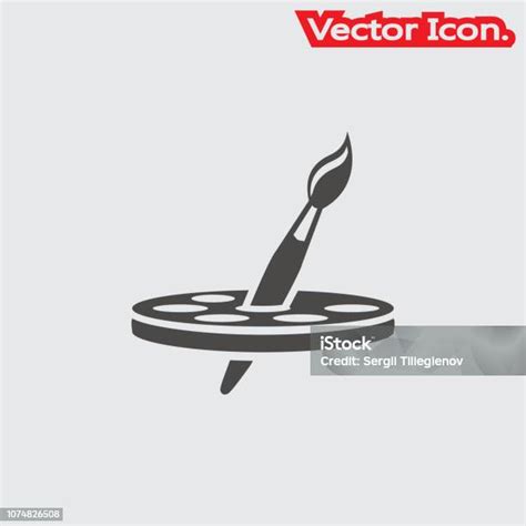 브러쉬 아이콘 고립 된 기호 및 응용 프로그램 웹 및 디지털 디자인에 대 한 평면 스타일 팔레트 공예에 대한 스톡 벡터 아트 및 기타 이미지 Istock