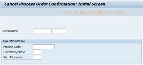 CORS SAP Tcode Cancel Process Order Confirmation