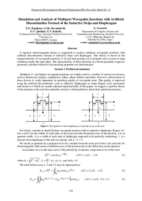 pdf simulation and analysis of multiport waveguide junctions with