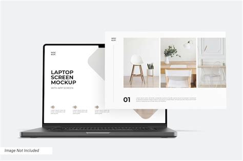 Premium Psd Laptop And App Screen Mockup Front View