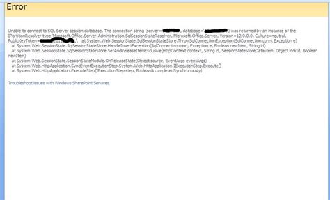 Unable To Connect To Sql Server Session Database The Connection String