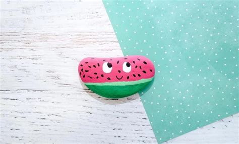 آموزش ساخت کاردستی هندوانه با سنگ برای کودکان