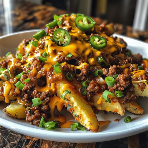 Loaded Chili Cheese Fries With Jalapeño Drizzle Maxivore
