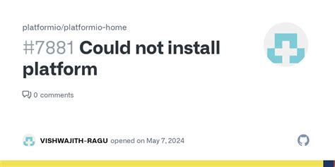 Could Not Install Platform Issue Platformio Platformio Home GitHub