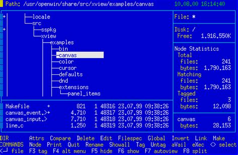 Unixtree Xtree Alike Filemanager For Unix Linux
