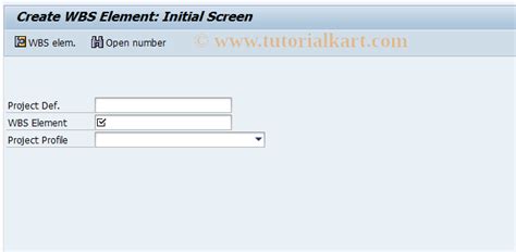 CJ SAP Tcode Create WBS Element