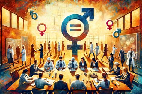 Ilustración Brillante Del Símbolo De La Igualdad De Género En Varios