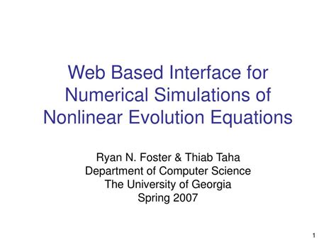 Ppt Web Based Interface For Numerical Simulations Of Nonlinear Evolution Equations Powerpoint