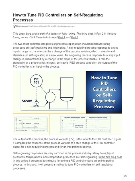 How To Tune PID Controllers On Self-Regulating Processes | PDF | Control Theory | Mathematics