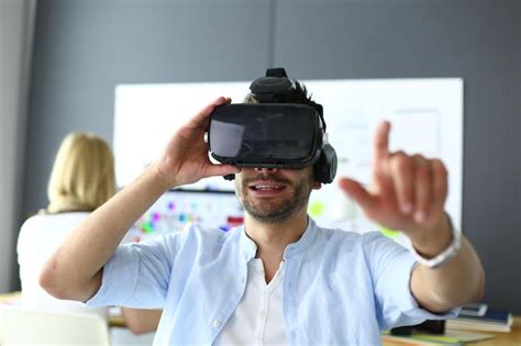 Premium Photo Young Male Software Programmer Testing A New App With 3d Virtual Reality Glasses