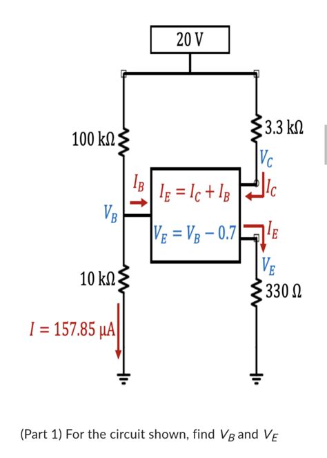 Solved Part For The Circuit Shown Find VB And VE VB Chegg