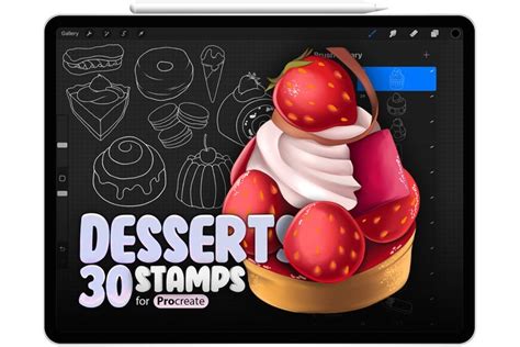 20 Procreate Fast Food Stamp Brushes