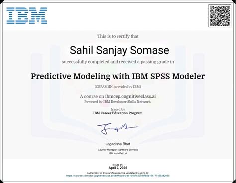 Ive Completed The Predictive Modeling With Ibm Spss Modeler Certification From Ibm Somase Sahil