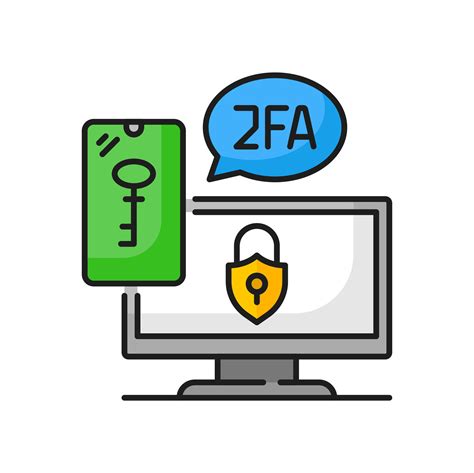 2fa Two Factor Verification Screen Key And Lock 25448821 Vector Art