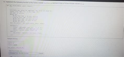 Solved 12 Implement The Following Function In The Pydev