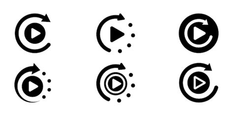 Premium Vector Set Of Replay Vector Icons Restart Video Circular