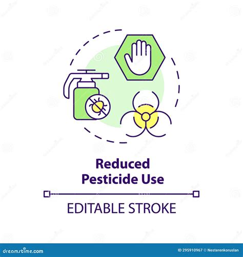 2d Simple Thin Line Icon Reduced Pesticide Use Concept Stock Vector