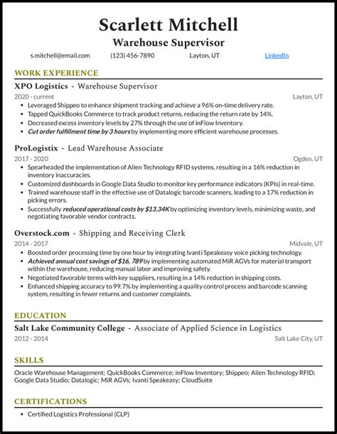 5 Warehouse Supervisor Resume Examples Built For 2025