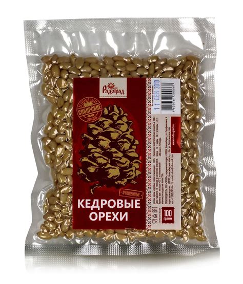 Кедровые орехи ядро в вакуумной упаковке 100 гр купить в Москве в