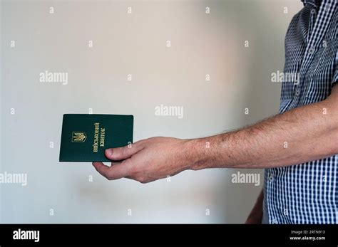 Translation Military Id Civil Man In Shirt With Army Document For