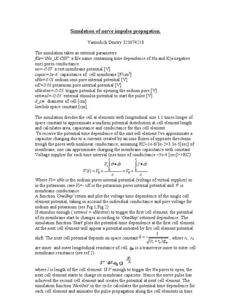 Simulation Of Nerve Pulse Propagation Pdf