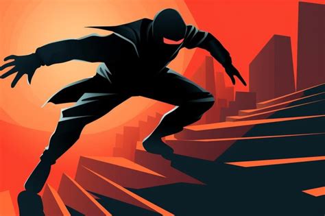 Premium AI Image Shadows In Motion An Abstract Representation Of Ninja Stealth And Agility
