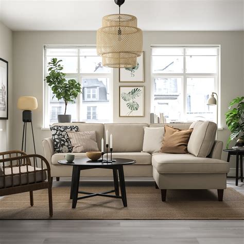 Ekholma Hoekbank 4 Zits Met Open Einde Hakebo Beige Ikea België