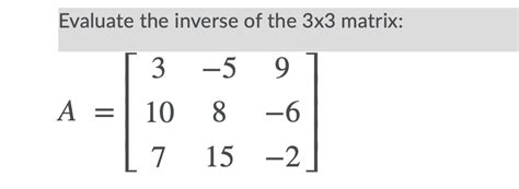 Inverse Of A 3x3 Matrix