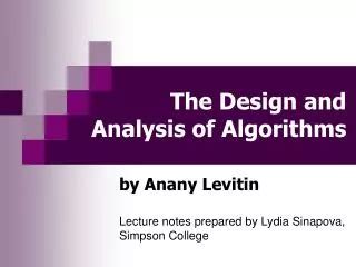 PPT The Design And Analysis Of Algorithms PowerPoint Presentation Free Download ID 5509227