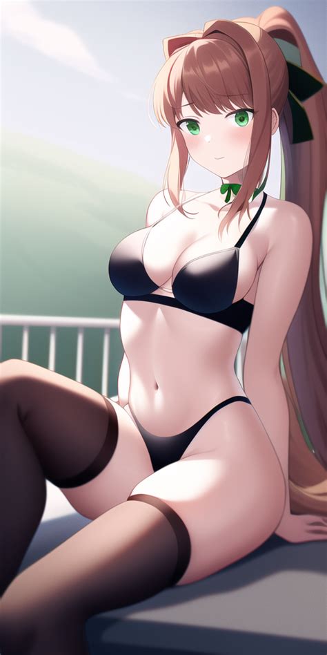 Rule 34 Ai Generated Black Bra Black Panties Black Thighhighs Blush Bra Doki Doki Literature