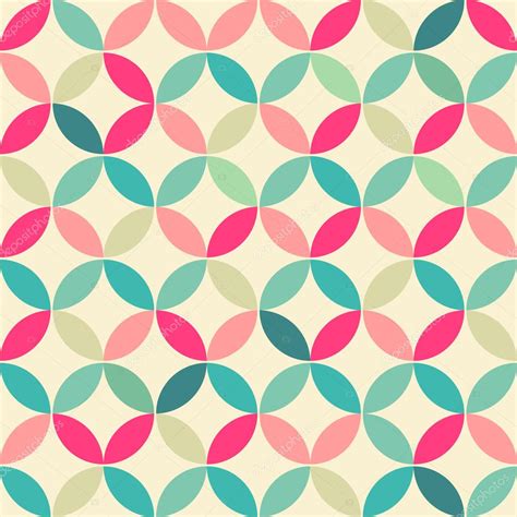 Abstract Retro Geometric Seamless Round Pattern Vector Illustration