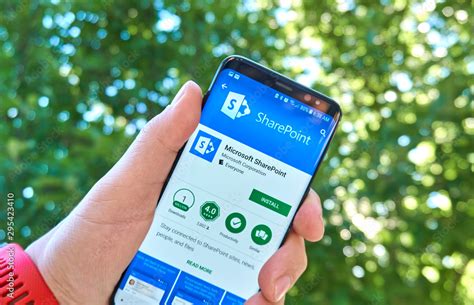 Microsoft SharePoint Mobile App On Samsung S8 Stock Photo Adobe Stock