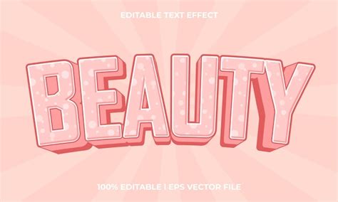 Текстовый эффект красоты редактируемый современный стиль шрифта