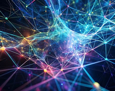 complex network of data lines and nodes in a virtual environment