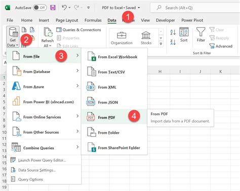 convert pdf to excel using power query xl n cad