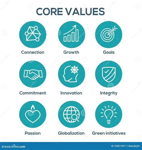 Core Values Outline Line Icon Conveying Integrity Purpose Stock