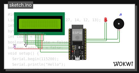LCD With Serial Event Bulb Wokwi ESP32 STM32 Arduino Simulator